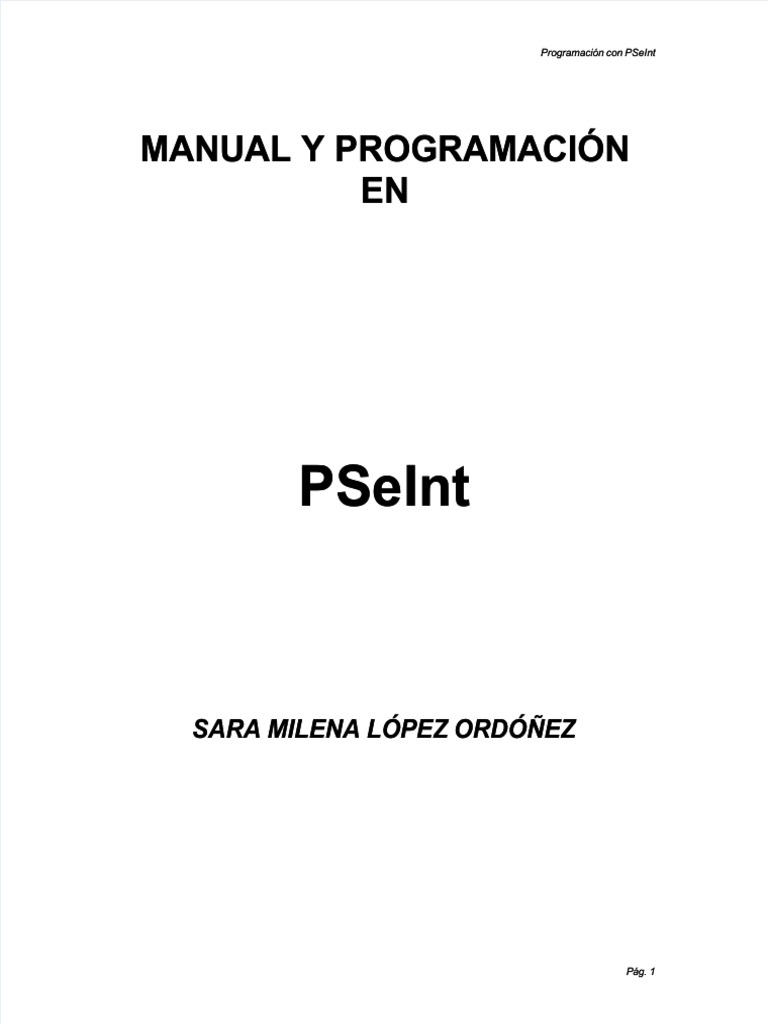 PDF Pseint Manual y Programacion | PDF | Lenguaje de programación | Algoritmos