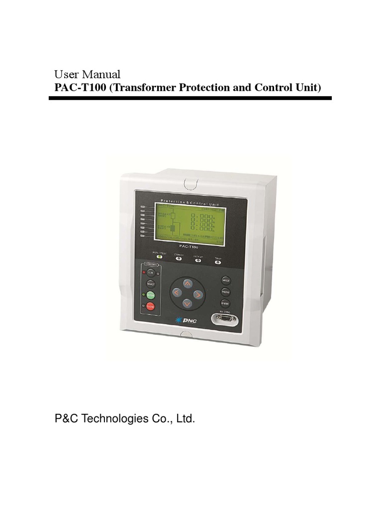 User Manual: PAC-T100 (Transformer Protection and Control Unit) | PDF ...