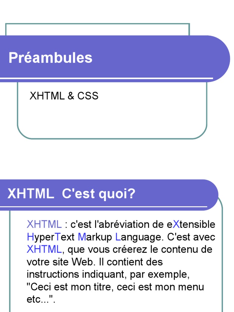 Cours HTML | PDF | XHTML | Internet