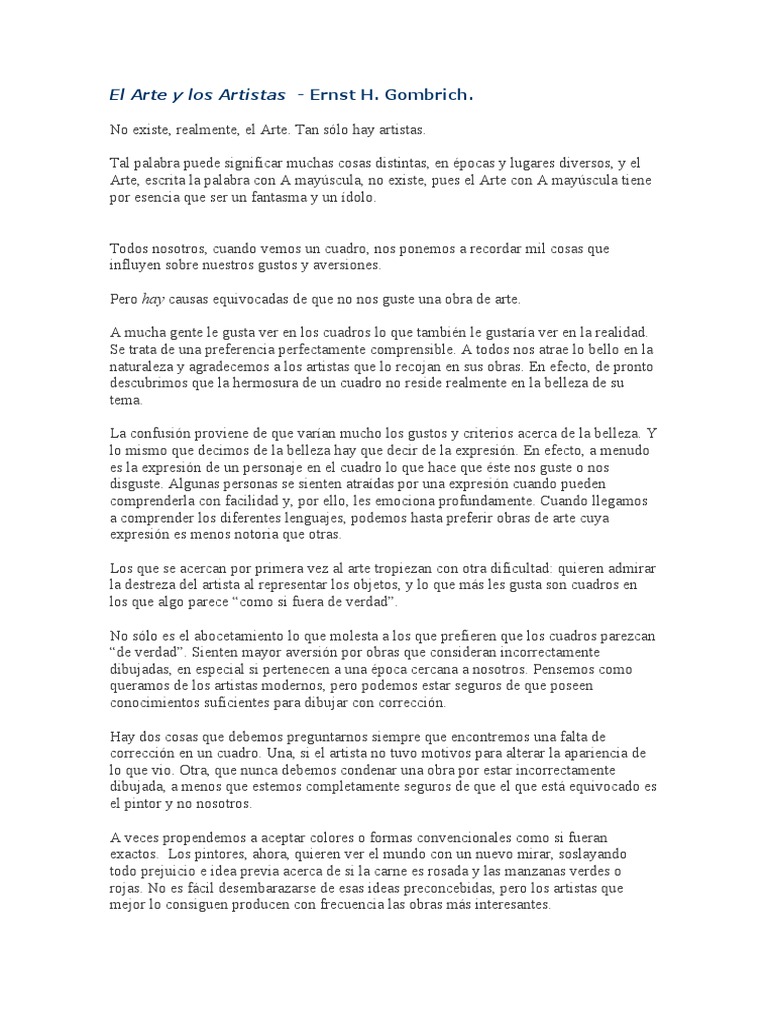 El - Arte - y - Los - Artistas (1) (2872) | PDF | Pinturas | Belleza