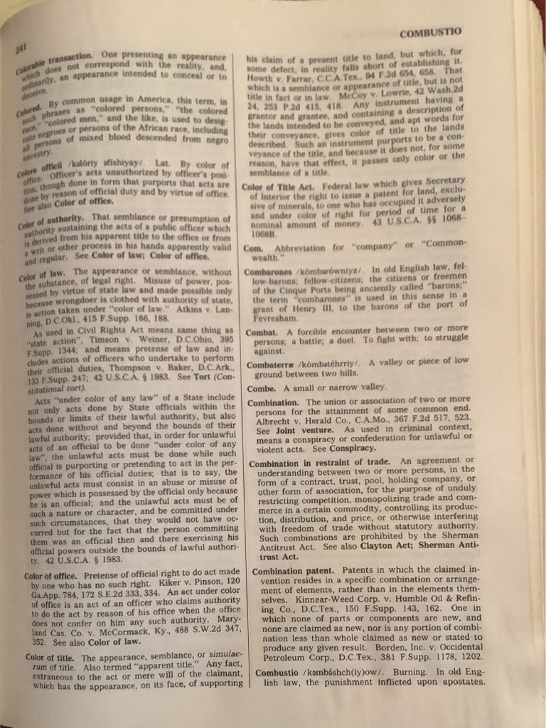 Color of Law BLACK'S LAW DICTIONARY Fifth Edition | PDF