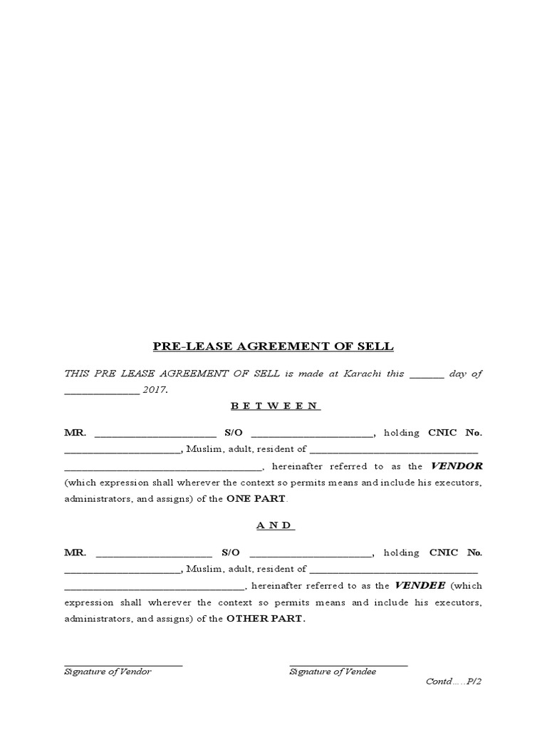 Pre-Lease Agreement Sale | PDF | Lien | Mortgage Law
