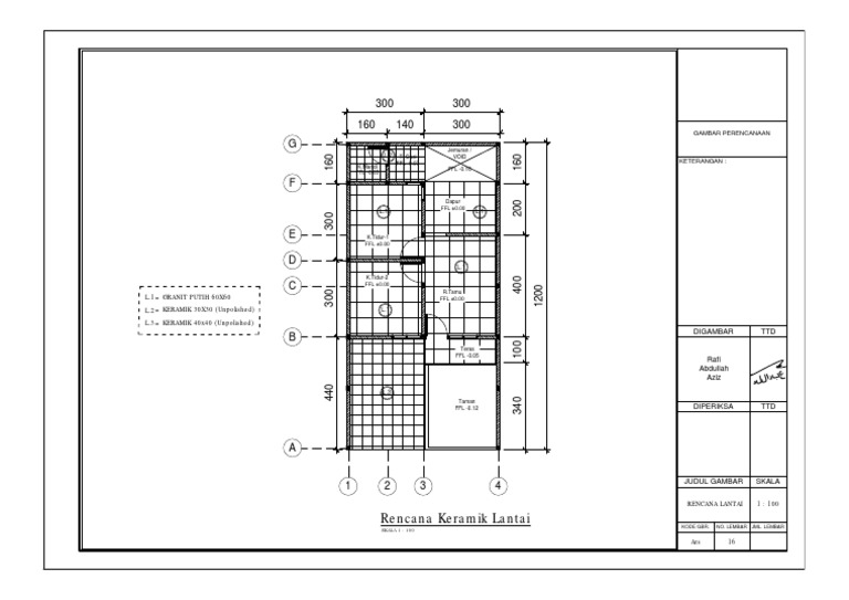 Rencana Keramik Lantai: Gambar Perencanaan | PDF