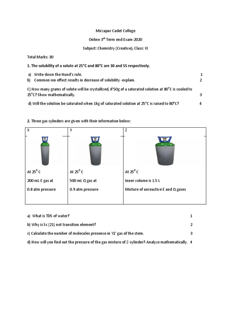 11-Chem-CQ 3rd Term-20 | PDF