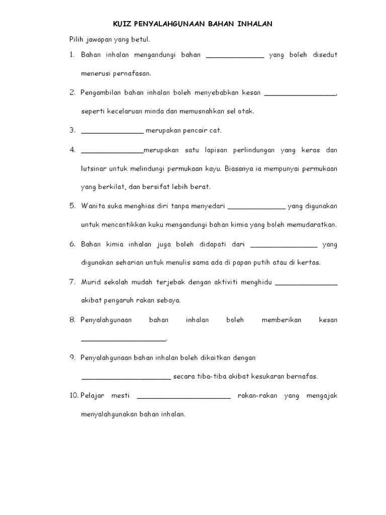 PK Bahan Inhalan 2 Word | PDF