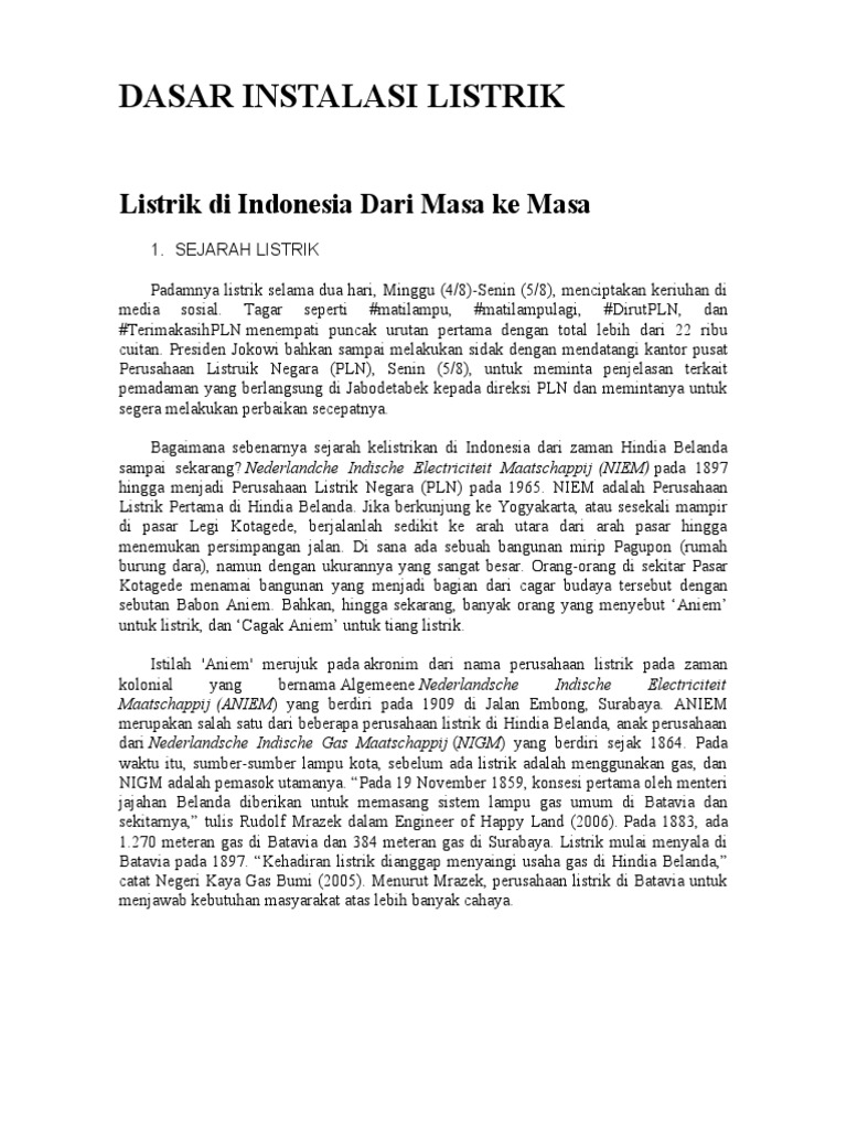 Dasar Instalasi Listrik | PDF