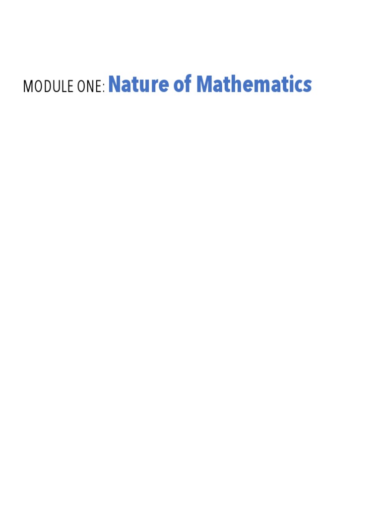 Nature of Mathematics: Module One | PDF | Pattern | Fractal
