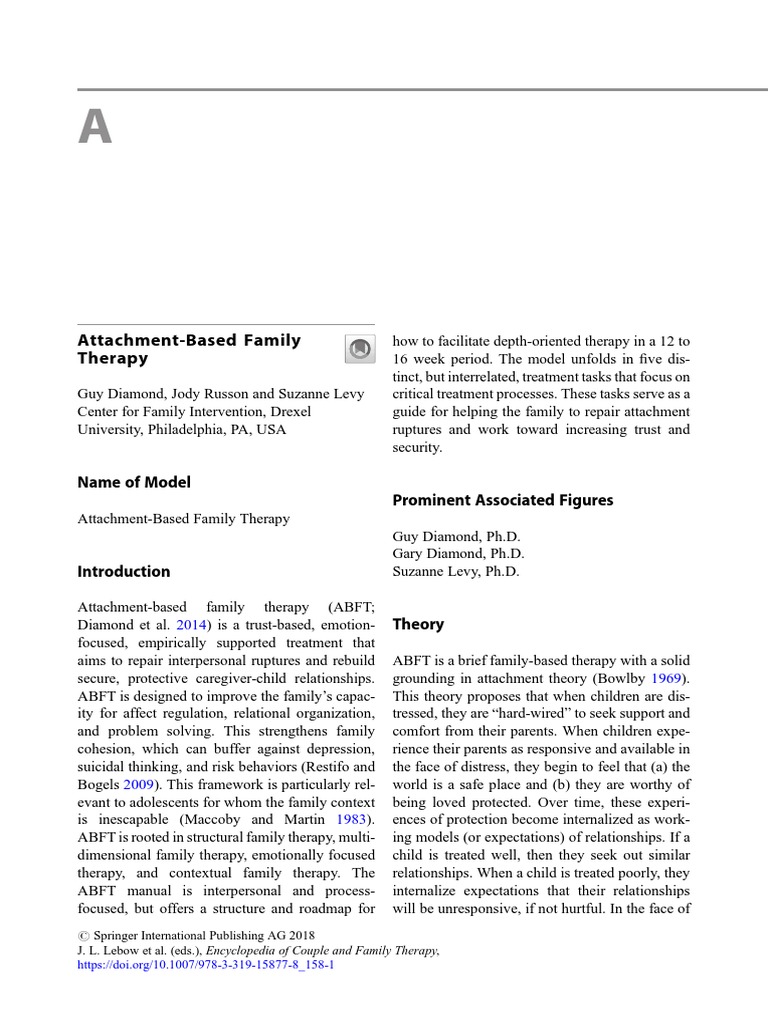 2018 Attachment-Based Family Therapy | PDF | Attachment Theory ...