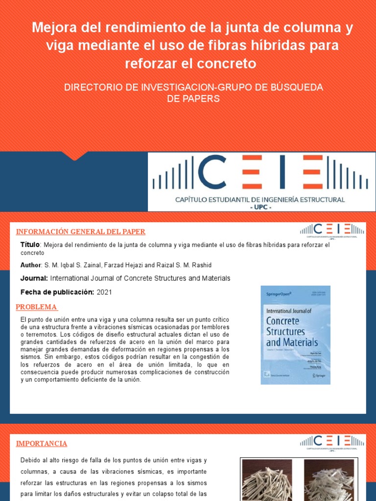 Presentacion - Mejora Del Rendimiento de La Junta de Columna y Viga ...