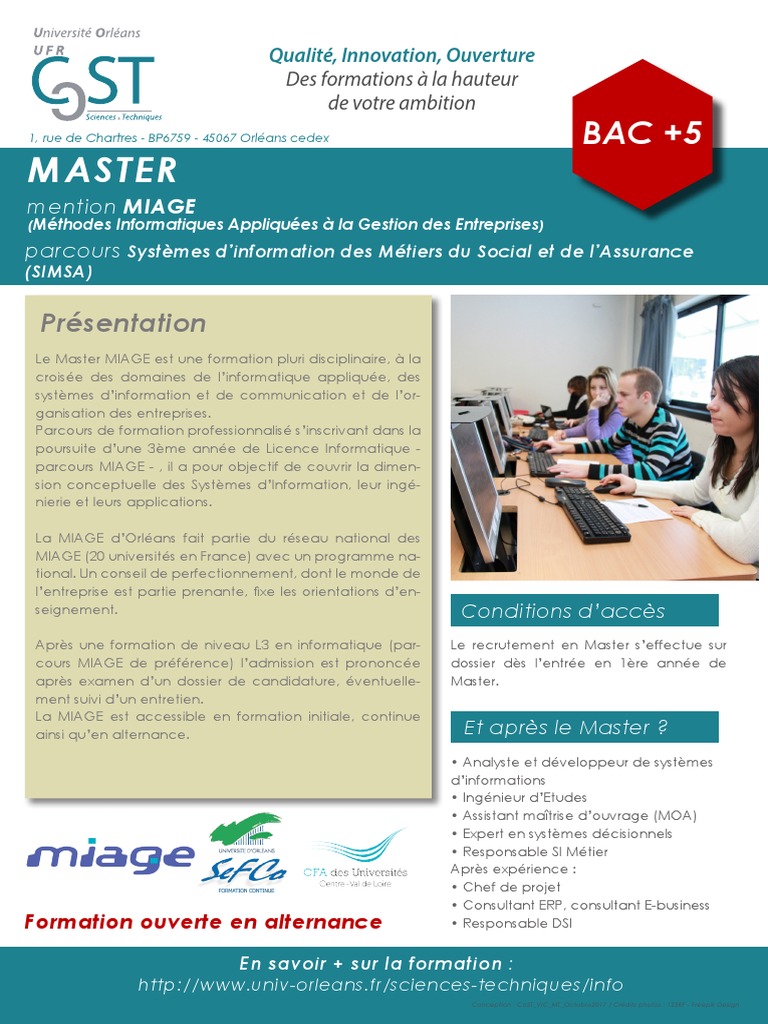 Master MIAGE Orléans: Informatique et Gestion | PDF | Informatique ...