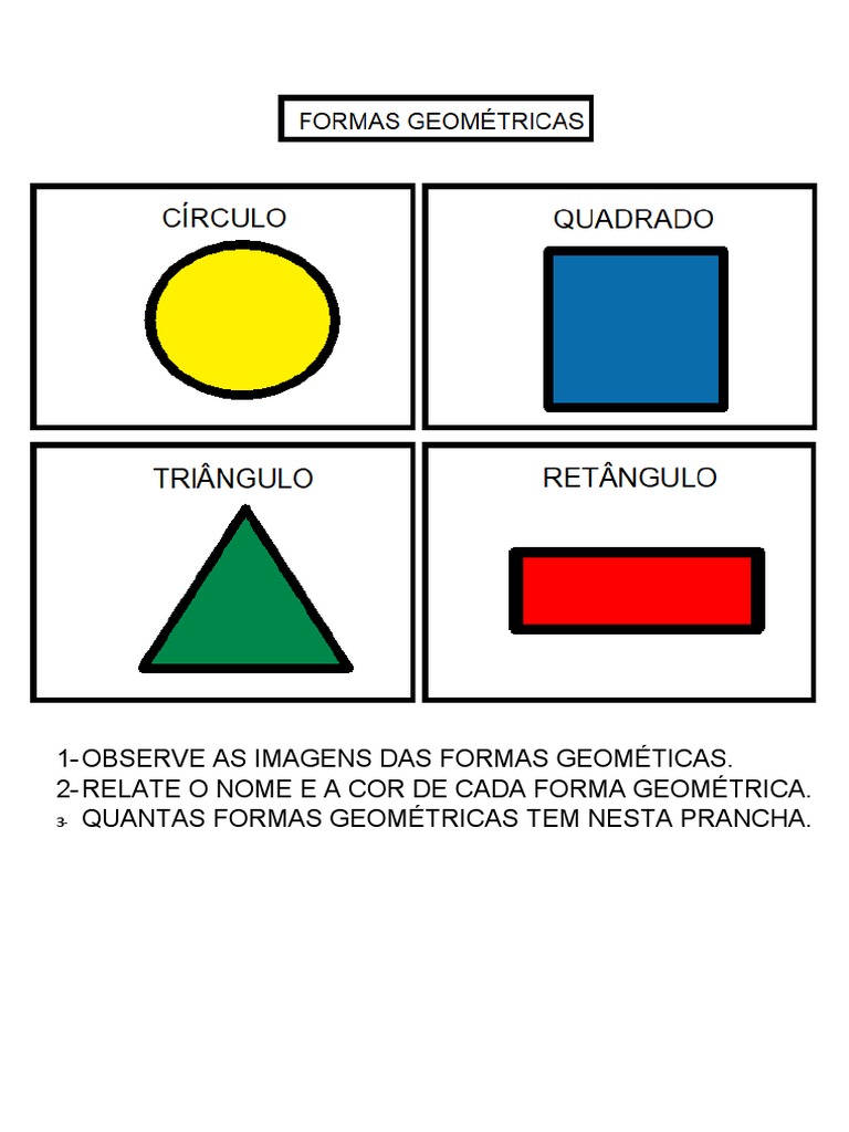 Formas Geométricas Word - 4 Fichas | PDF