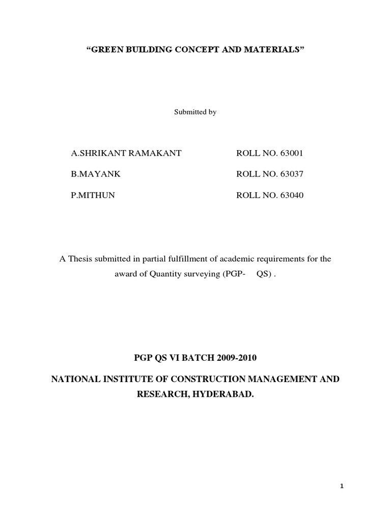 Project of Green Building PDF Free | PDF | Green Building | Leadership ...