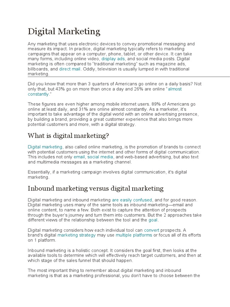 DM Report 1 | PDF | Digital Marketing | Marketing