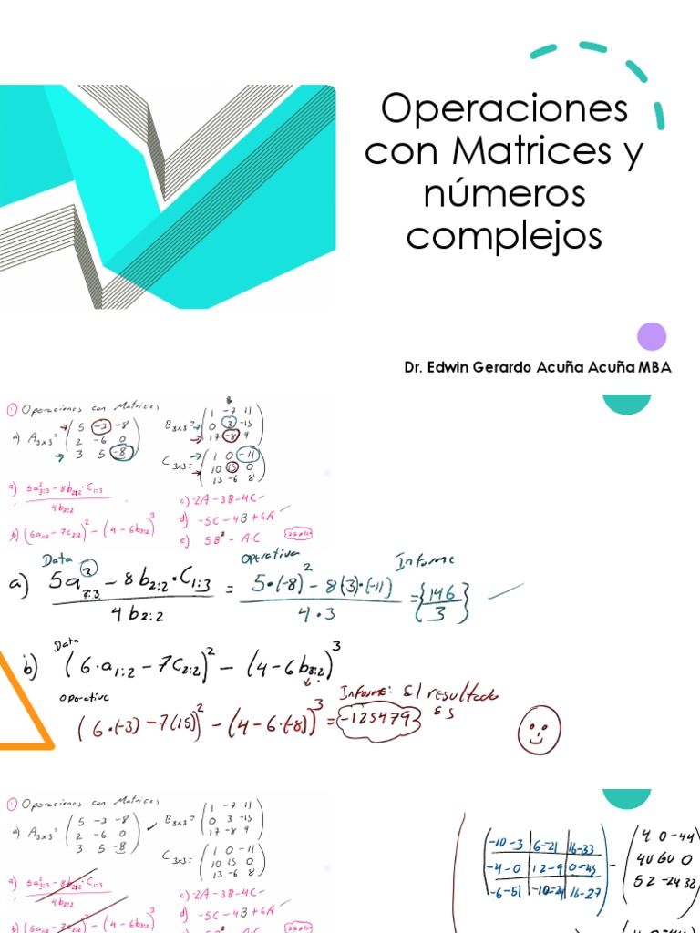Operaciones Con Matrices y Números Complejos | PDF