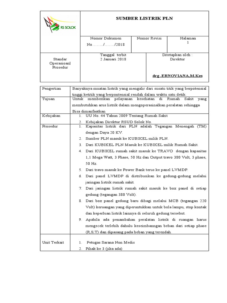 Sop Listrik PLN | PDF