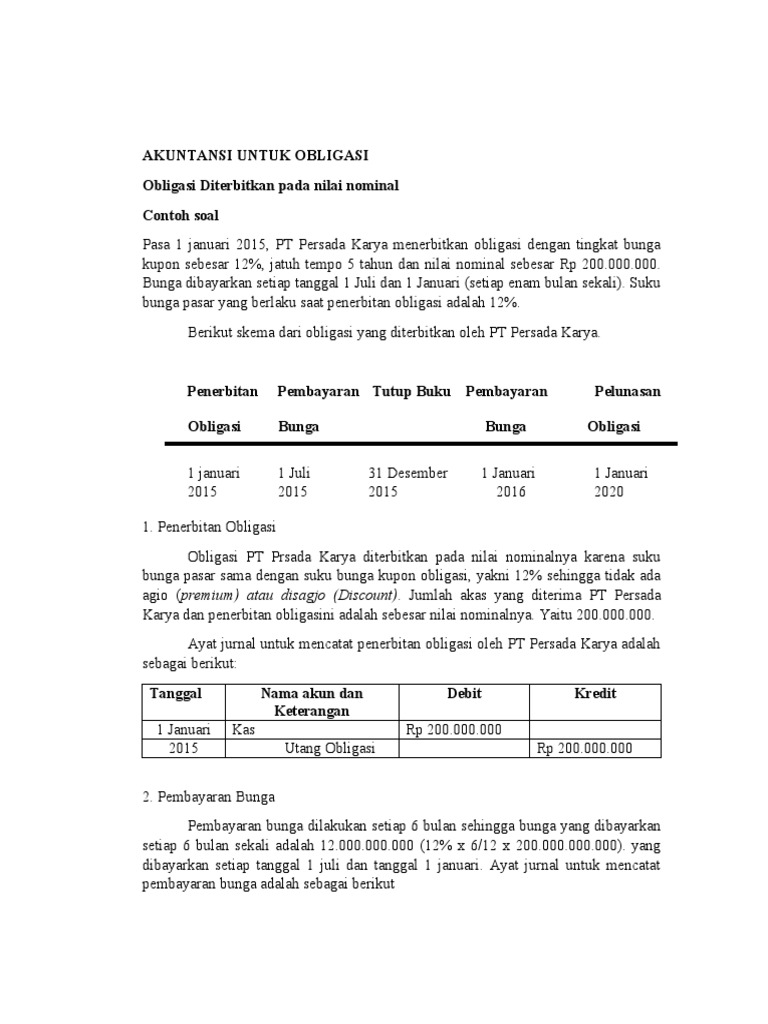 Akuntansi Untuk Obligasi | PDF