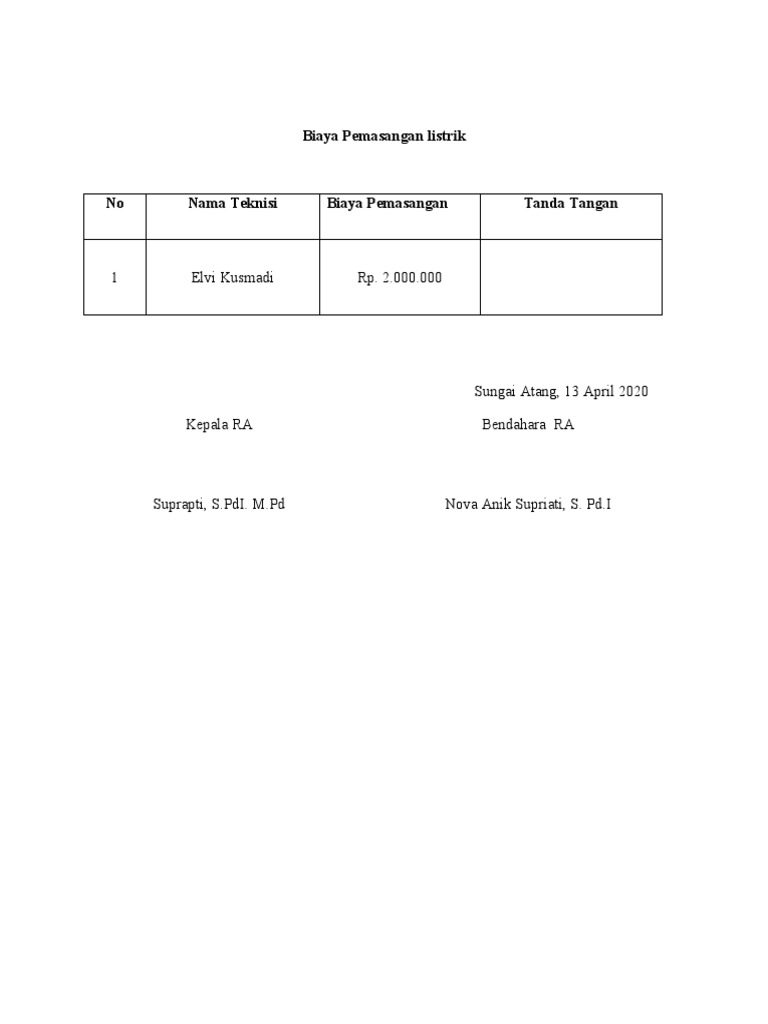 Amprah Upah Tukang | PDF