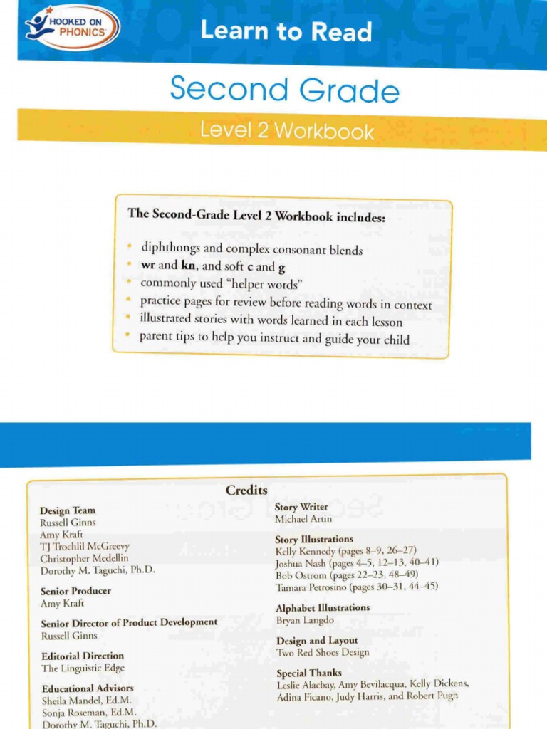 Hooked On Phonics. Learn To Read. Second Grade. Level 2 Workbook | PDF