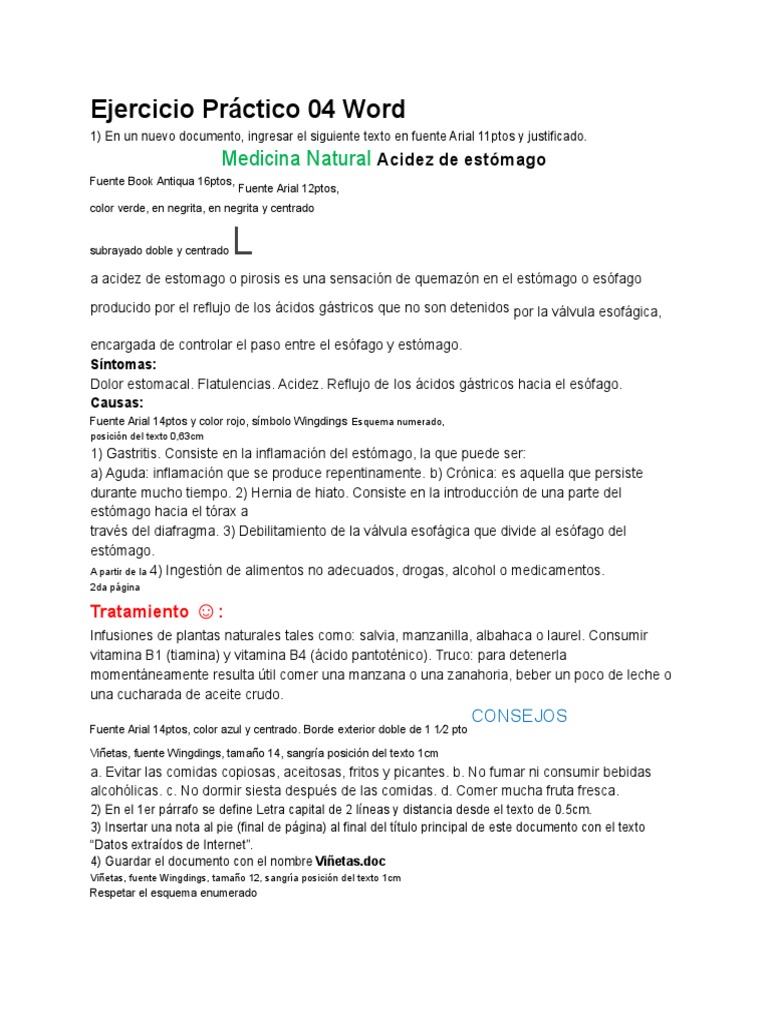 Ejpractico 04 Word | PDF
