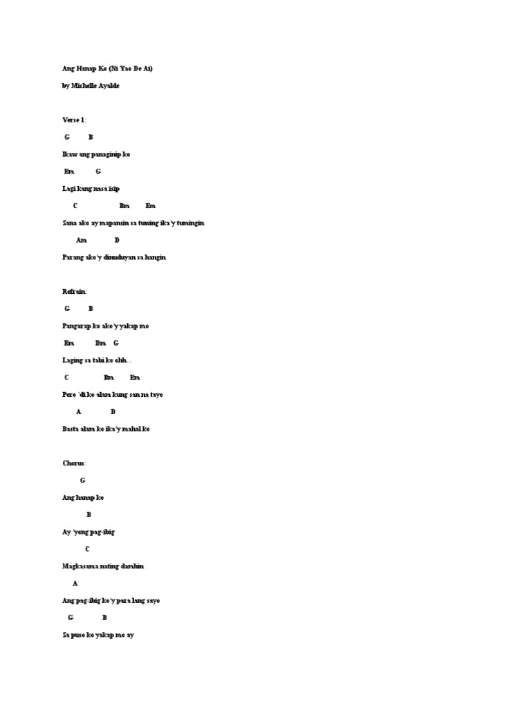 Ang Hanap Ko (Uke Chords) | PDF