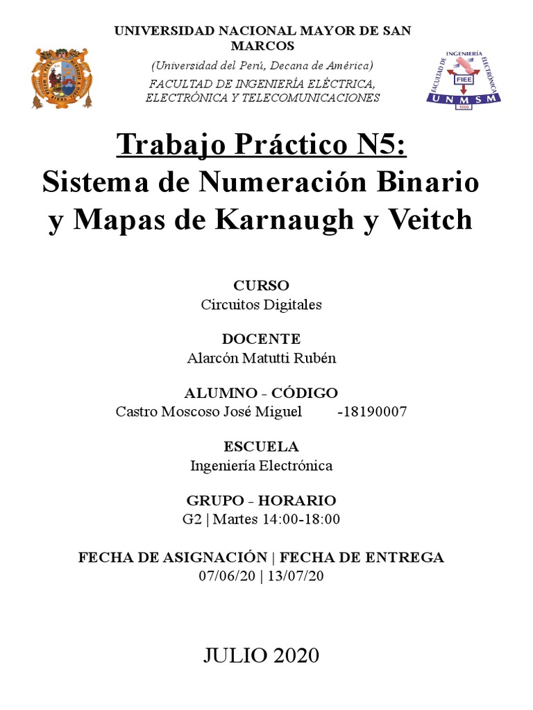 Trabajo Practico N5 Circuitos Digitales | PDF | Decimal codificado en ...