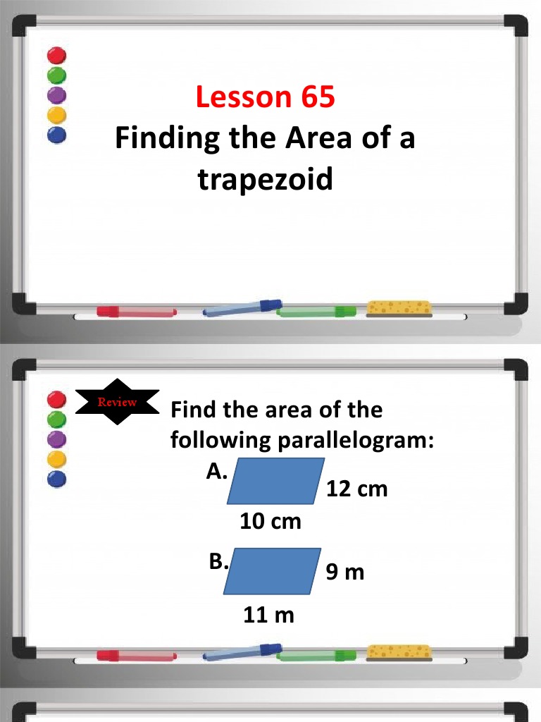 Lesson 65: Finding The Area of A Trapezoid | PDF | Area | Elementary ...