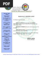 RSBSA Barangay Certificate | PDF