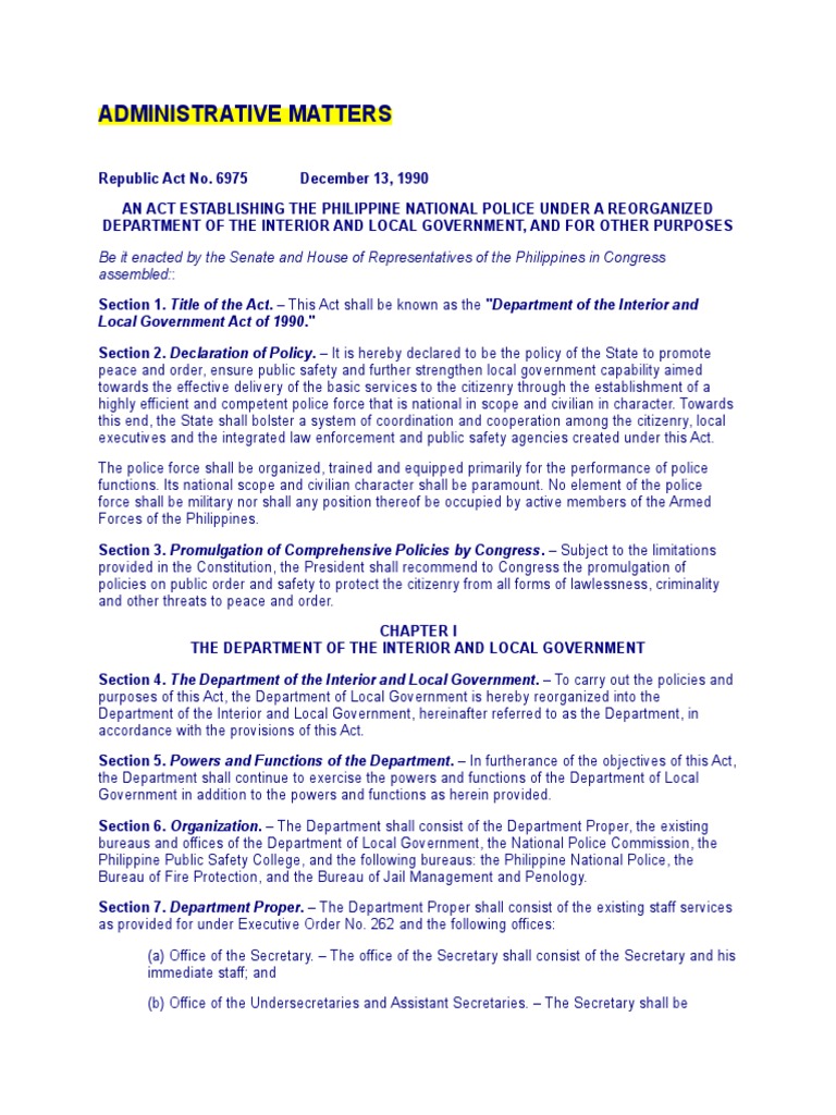 Administrative Matters | Download Free PDF | Inspector | Government