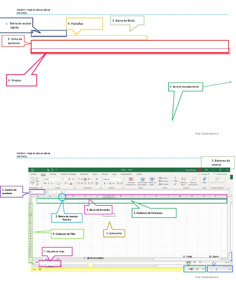Partes de La Pantalla de Excel | PDF