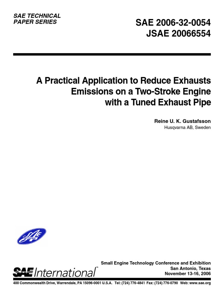 SAE 2006-32-0054 JSAE 20066554: Sae Technical Paper Series | PDF ...