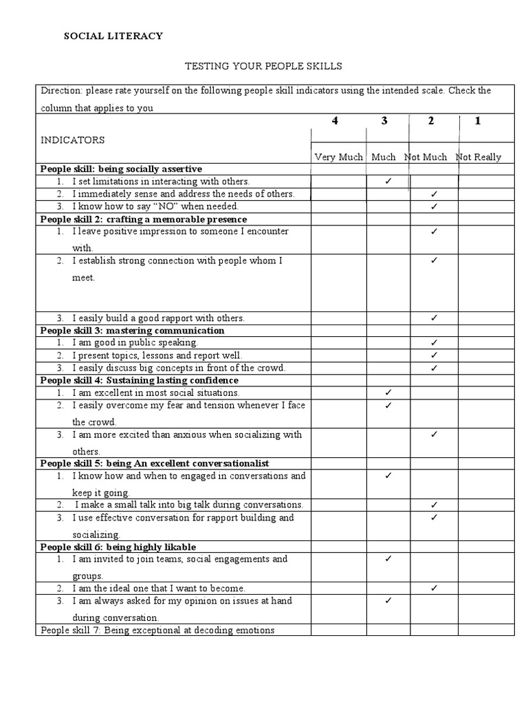 Testing Your People Skills | PDF | Conversation | Social Psychology