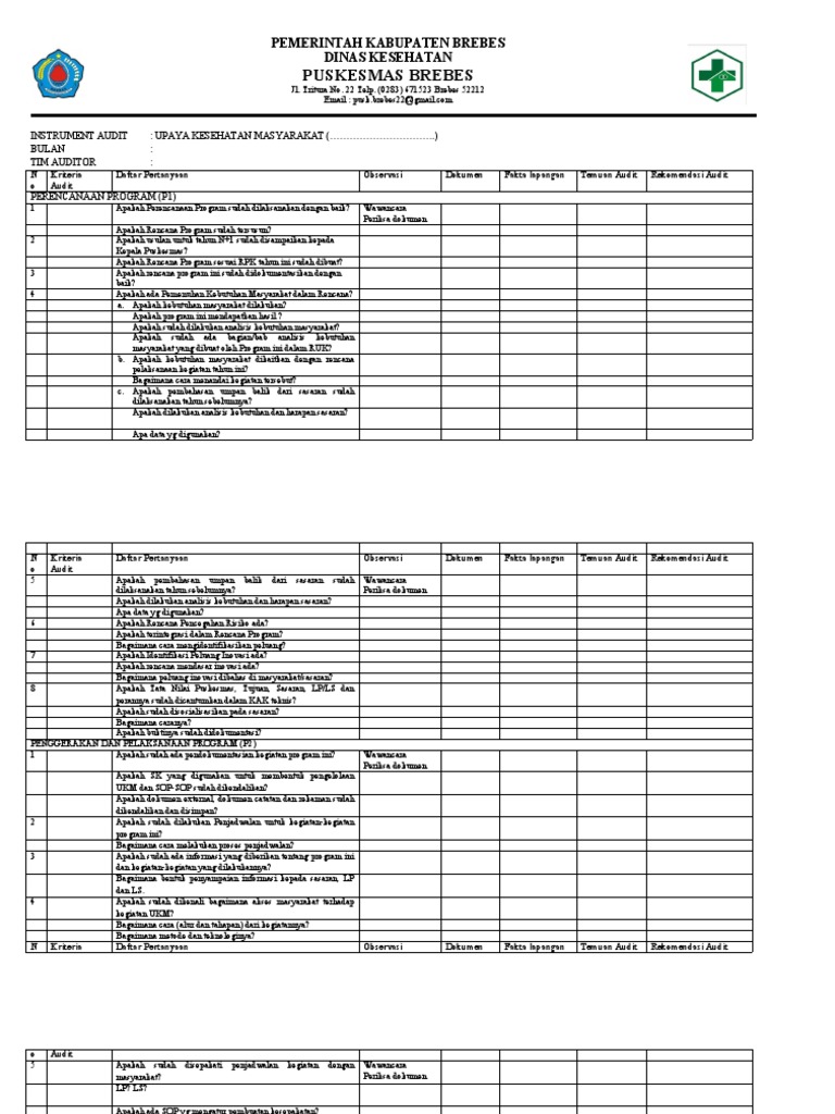 Instrument Audit - Ukm - Juni 2021 | PDF