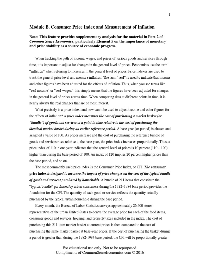 IG1 - CSE Consumer-Price-Index Inflation Student | PDF | Consumer Price ...