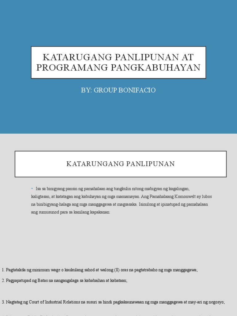 Katarugang Panlipunan at Programang Pangkabuhayan | PDF