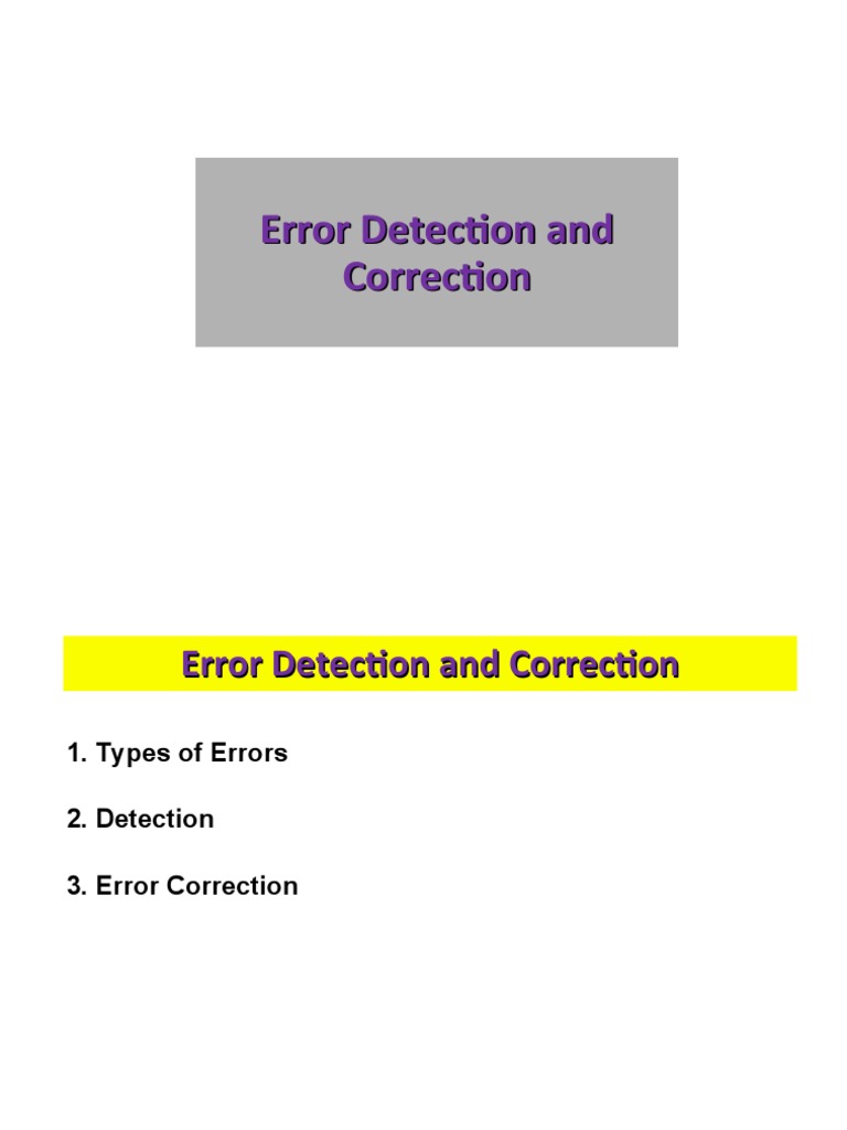 Error Detection And Correction 1 Pdf Error Detection And Correction Encodings