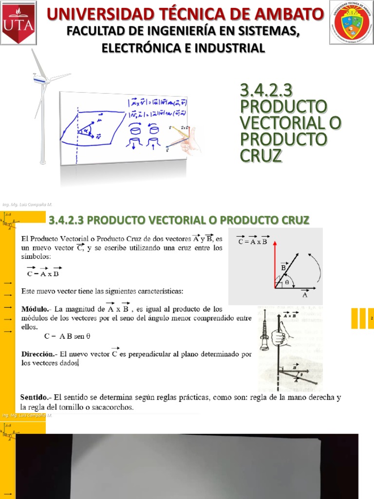 3.4.2.3 Producto Vectorial o Producto Cruz | PDF | Vector Euclidiano | Álgebra abstracta