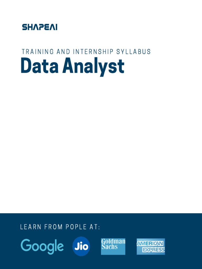 Data Analyst Syllabus | PDF | Data Analysis | Machine Learning