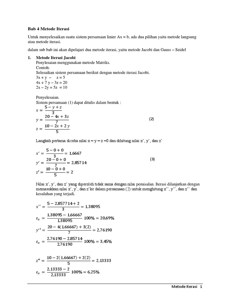 Bab 4 Metode Iterasi | PDF