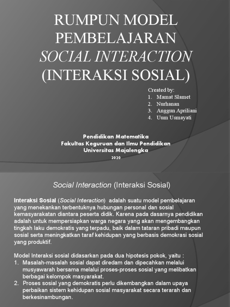 Rumpun Model Pembelajaran Social Interaction | PDF