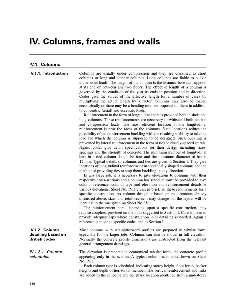 Chapter 4 Columns, Frames and Walls | PDF | Column | Buckling