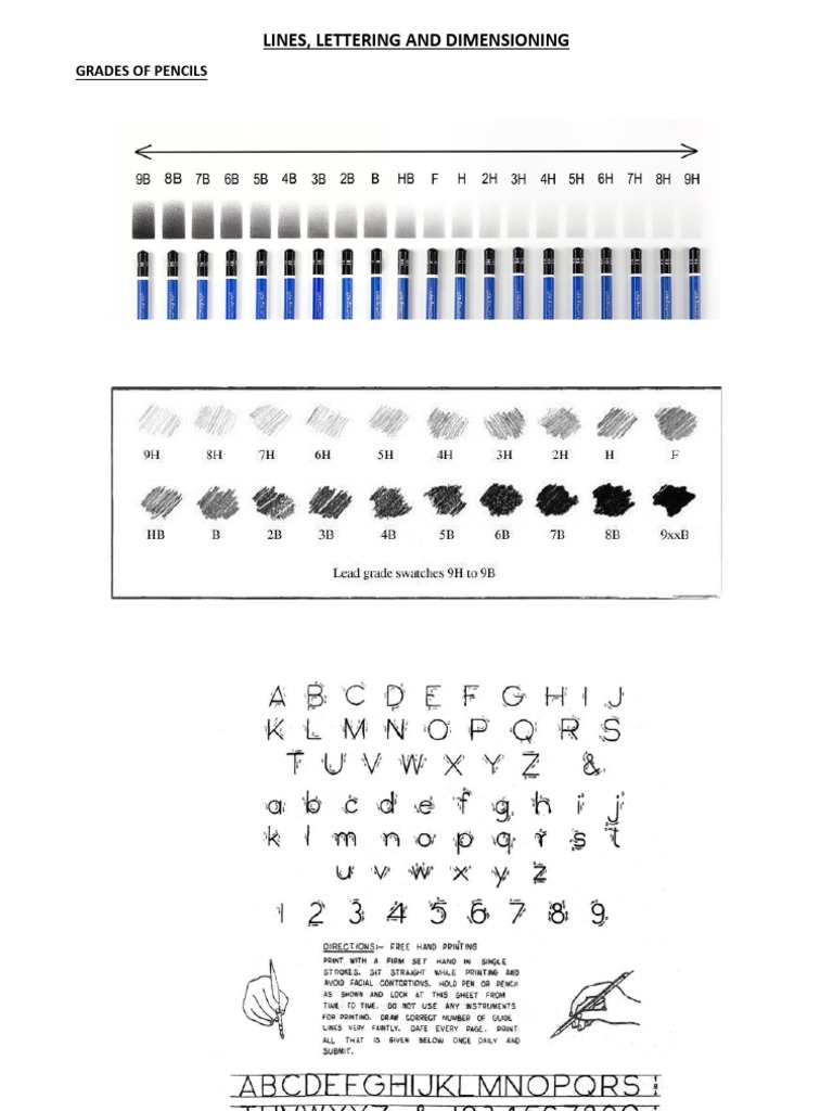 1 Lines Lettering Dimensioning | PDF
