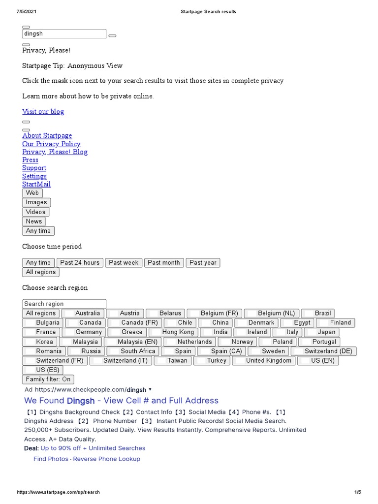 Startpage: Anonymous Search Tips | PDF | Internet Privacy | Web Search ...