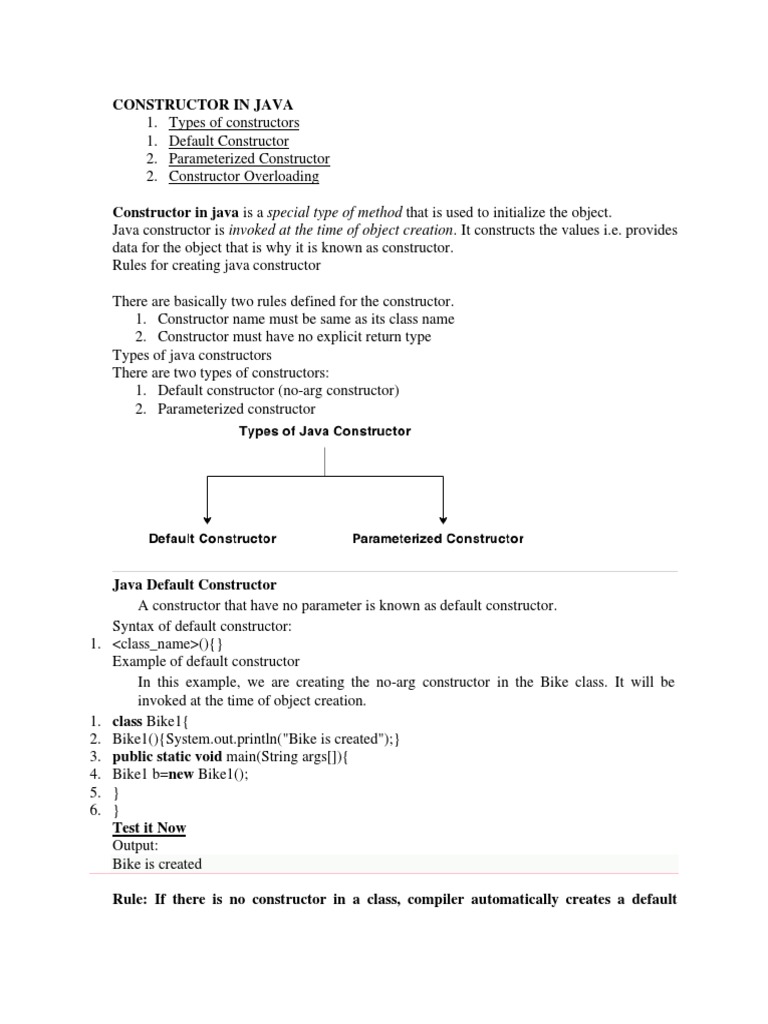 03 Constructor in Java | PDF | Constructor (Object Oriented Programming ...