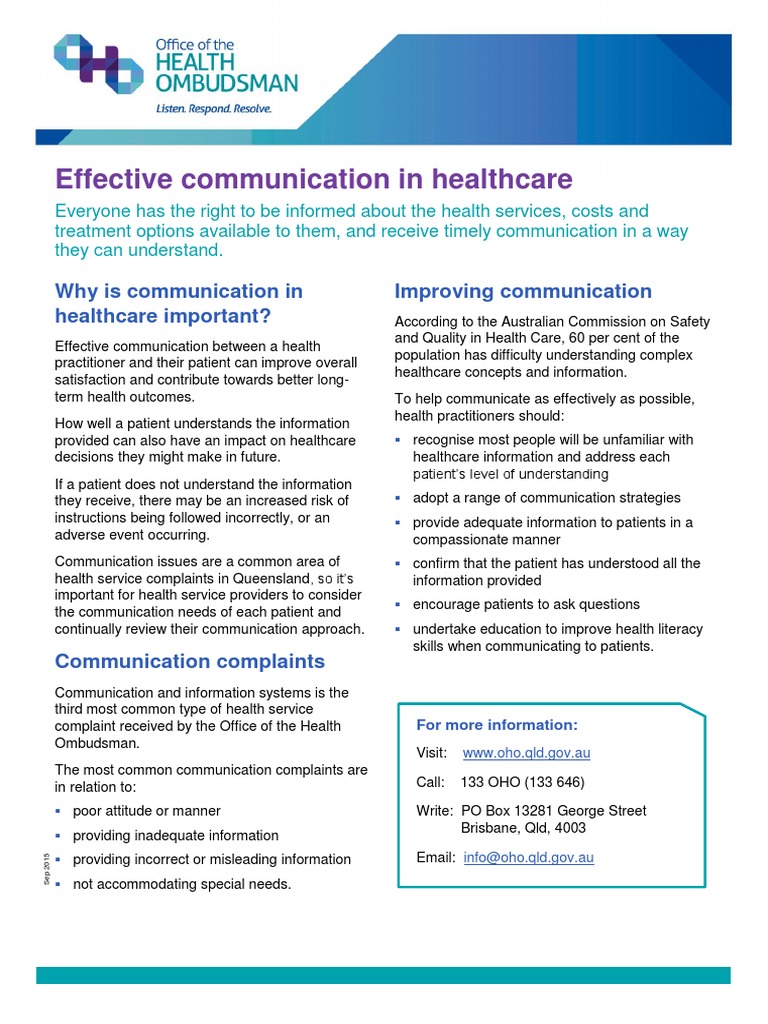 Effective Communication in Healthcare | PDF | Patient | Health Care