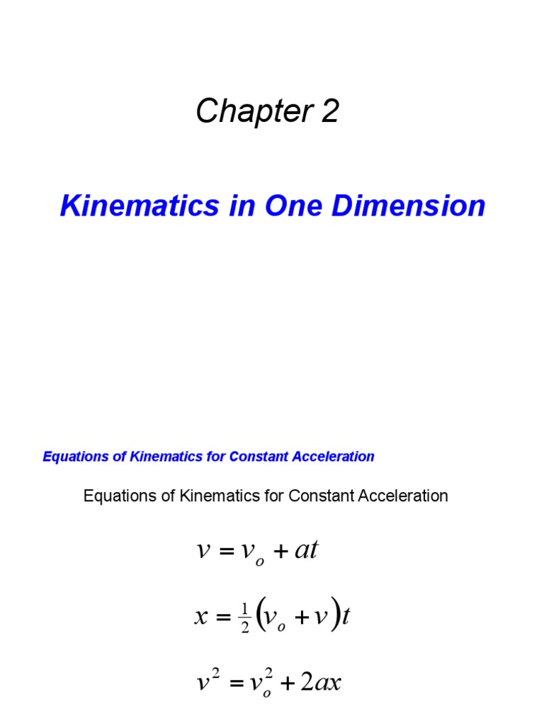Kinematics in One Dimension | PDF | Euclidean Vector | Acceleration