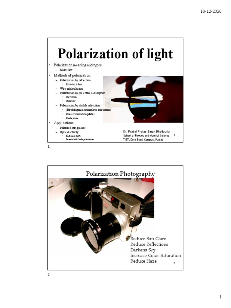 Lecture 27-29 - Polarisation | PDF | Polarization (Waves) | Electrodynamics