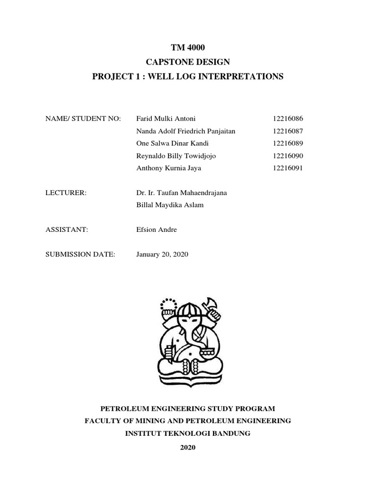 TM 4000 Capstone Design Project 1: Well Log Interpretations | PDF ...