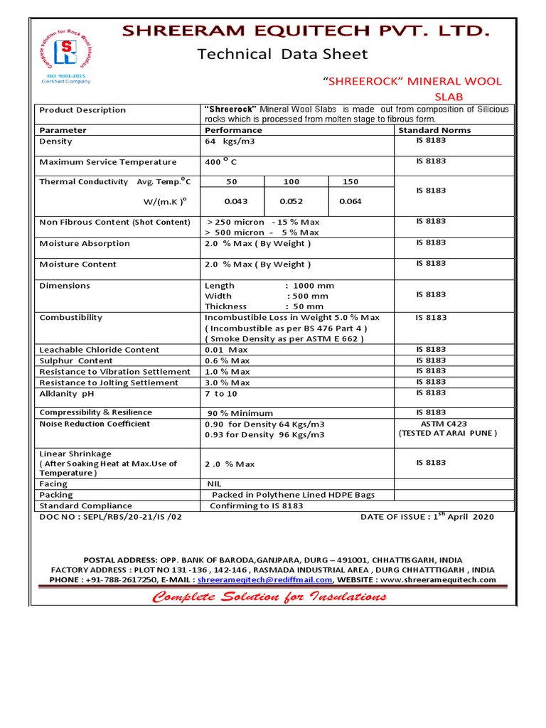 Technical Data Sheet: Complete Solution For Insulations | Download Free ...