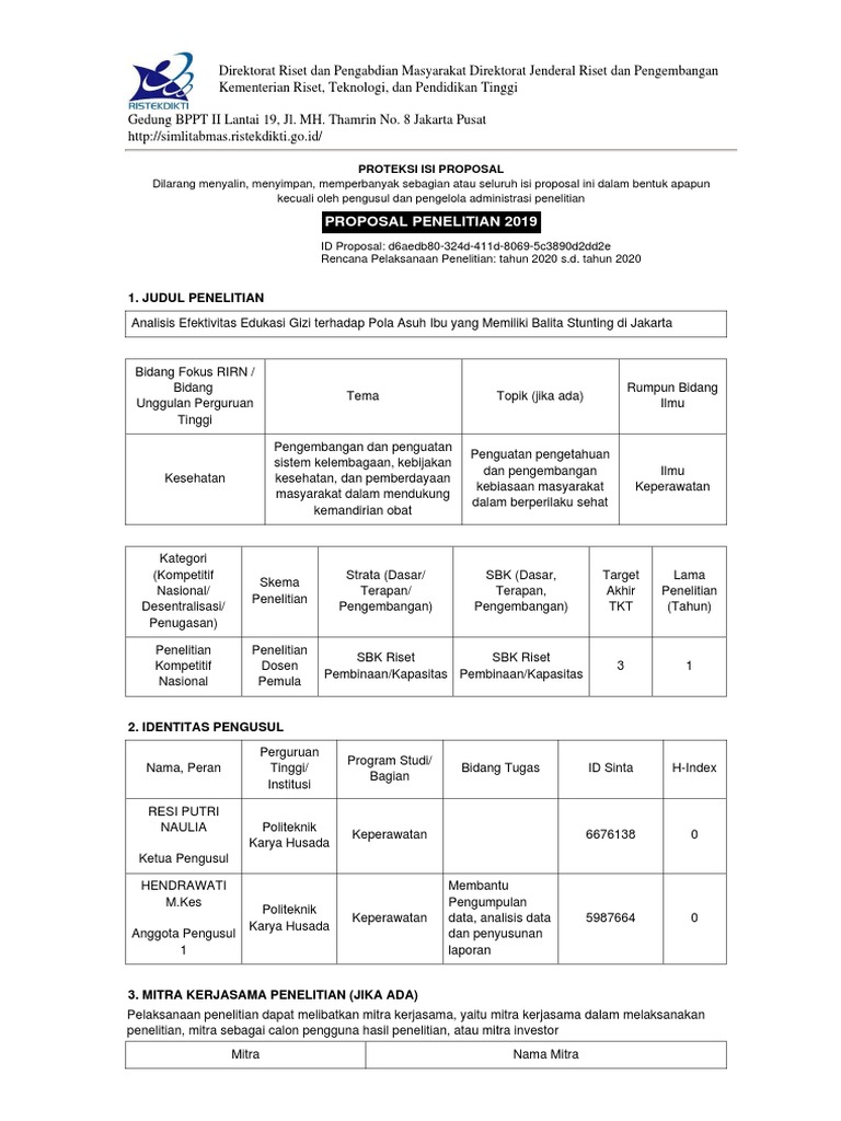 Proposal DIKTI RESI PUTRI NAULIA | PDF
