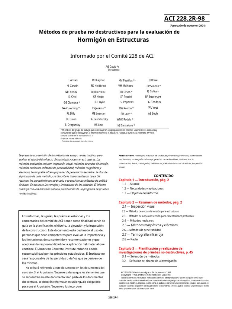 ACI 228.2R-98 R04 Nondestructive Test Methods For Evaluation of ...